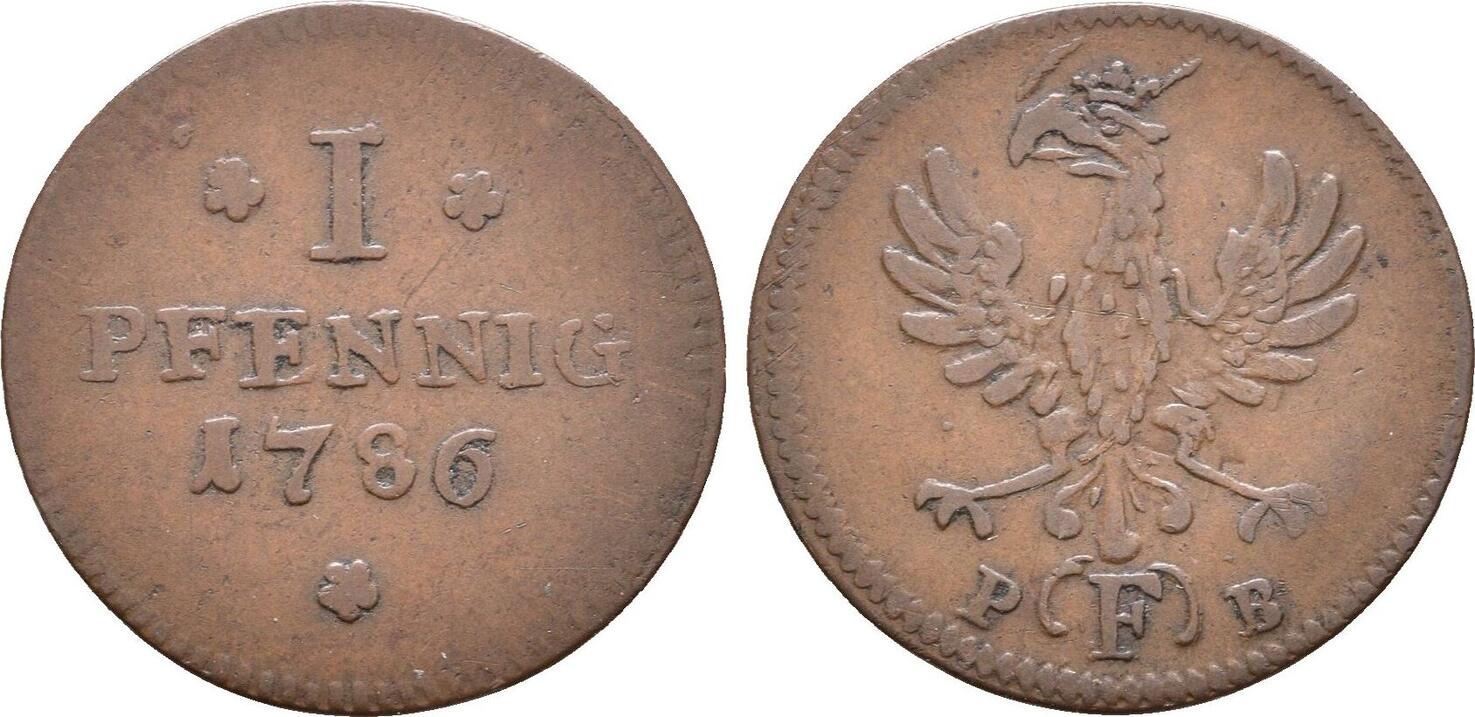 Frankfurt Stadt: 1 Pfennig 1786 ss | MA-Shops