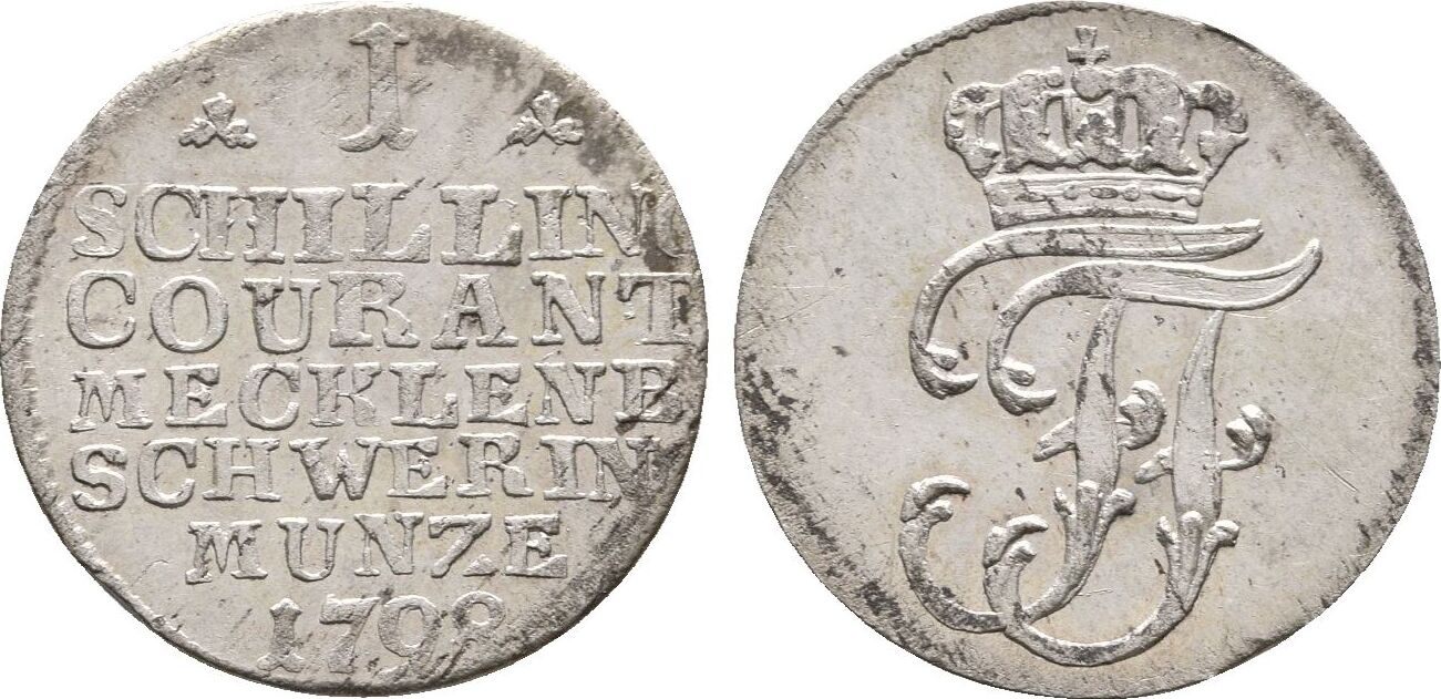 Mecklenburg Schwerin: 1 Schilling 1798 Friedrich Franz I, 1785-1837: vz | MA-Shops