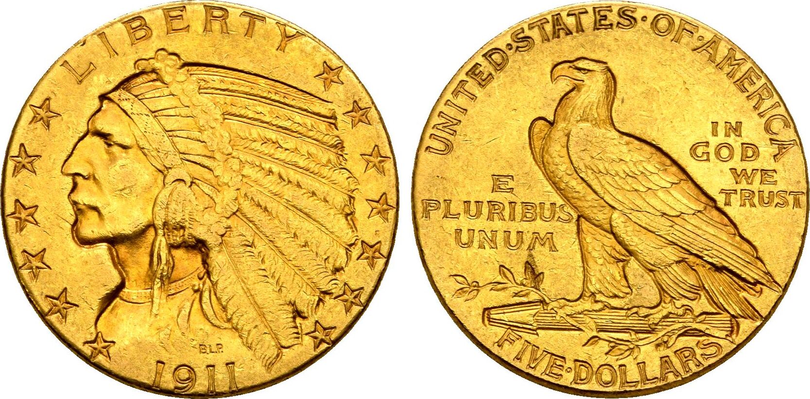 USA: 5 Dollar GOLD Indian Head Philadelphia 1911 ss+ | MA-Shops