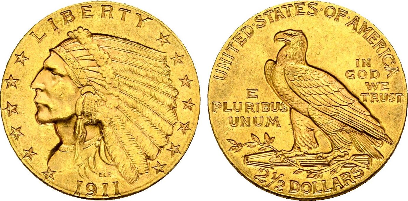 USA: 2 1/2 Dollar GOLD Indian Head 1911 f.vz | MA-Shops