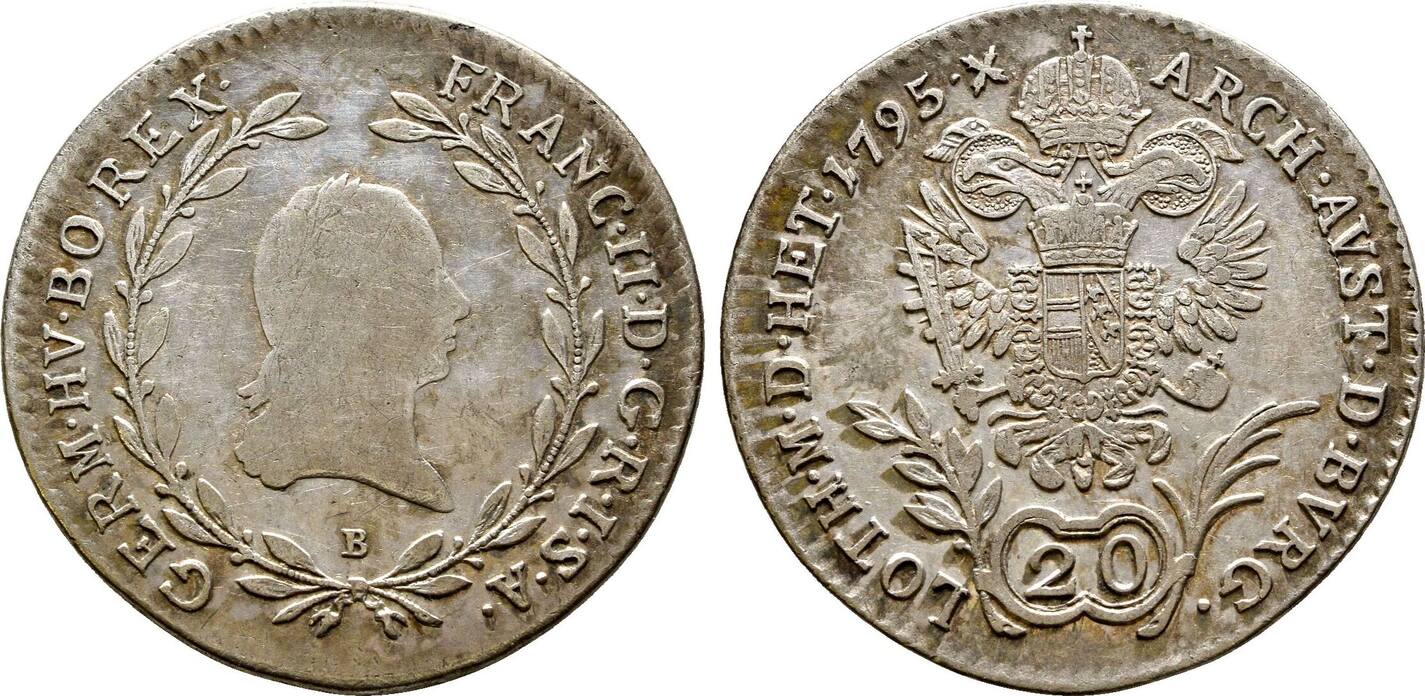 Habsburg: 20 Kreuzer Kremnitz 1795 B Franz II, 1792-1835: ss | MA-Shops