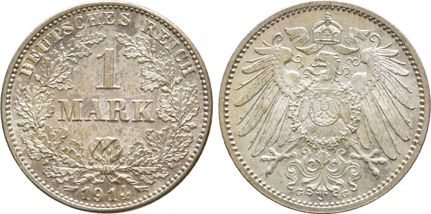 Kaiserreich: 1 Mark 1914 G Stempelglanz | MA-Shops