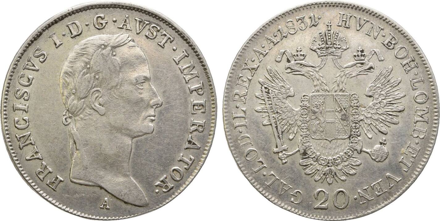 Habsburg: 20 Kreuzer Wien 1831 A Franz II. ( I.), 1792-1835: ss | MA-Shops