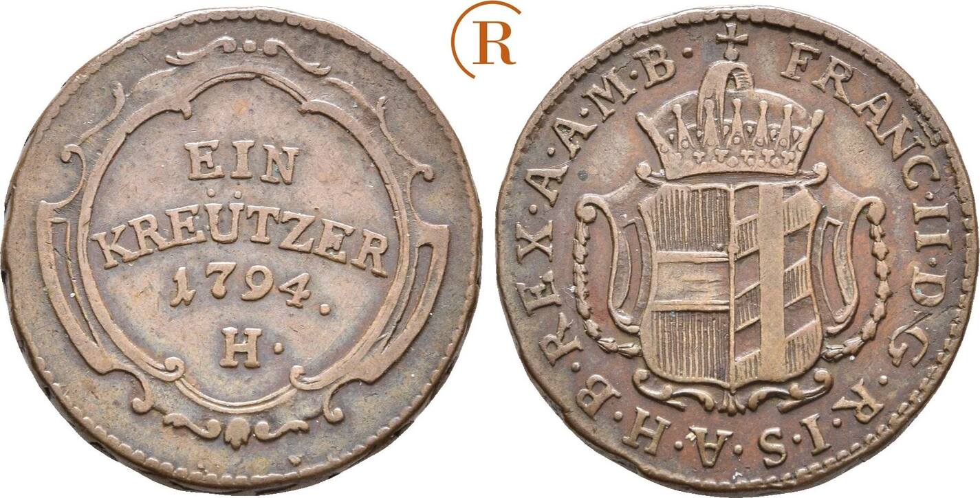 Habsburg: 1 Kreuzer Günzburg 1794 H Franz II. ( I.), 1792-1835: ss | MA-Shops