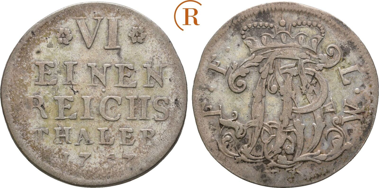 Fulda Bistum: 1/6 Taler 1757 ND Adalbert von Walderdorf, 1756-1759: ss ...