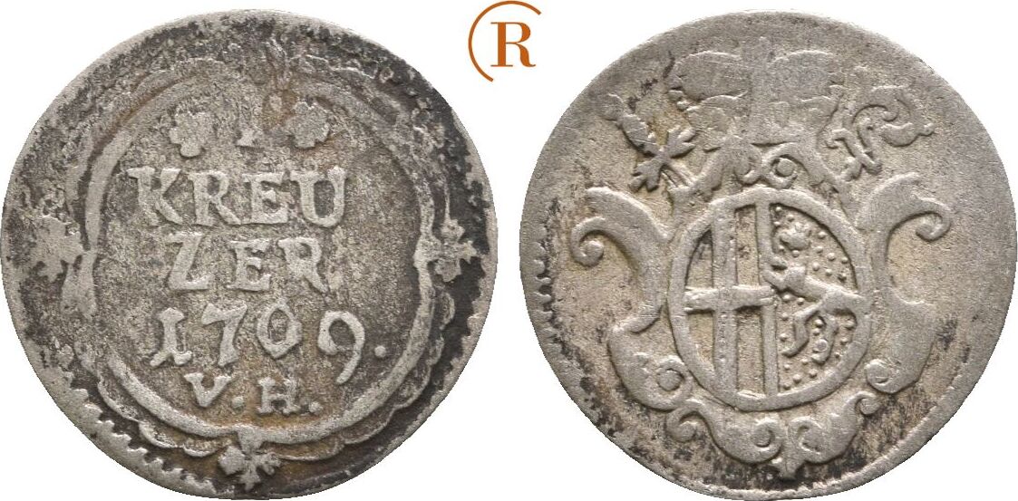 Fulda Bistum: 1 Kreuzer 1769 Heinrich VIII. von Bibra, 1759-1788: ss ...