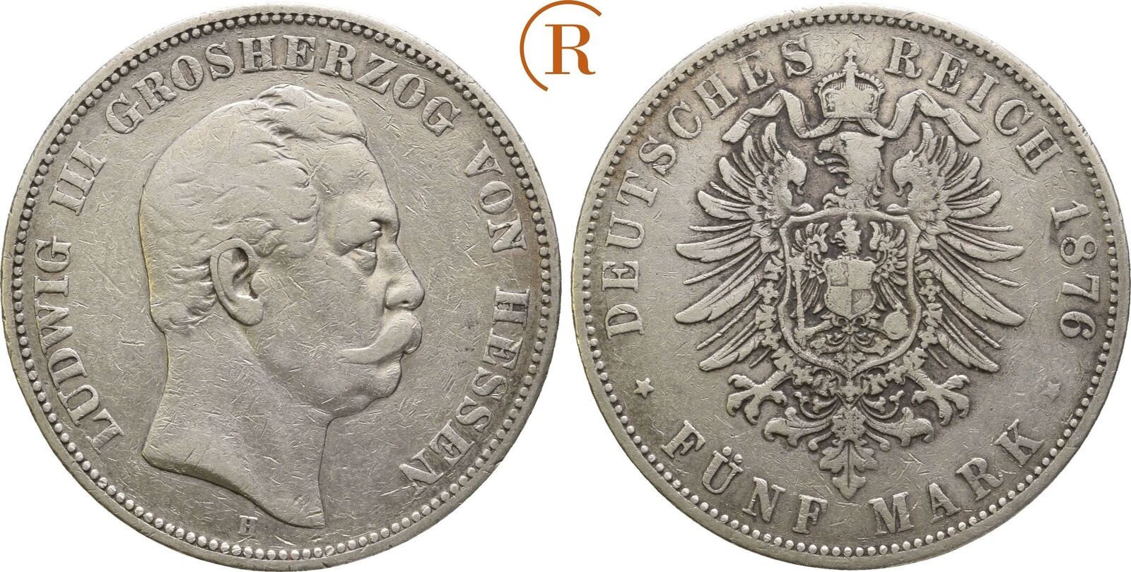 Hessen: 5 Mark 1876 H Ludwig III, 1848-1877: ss | MA-Shops