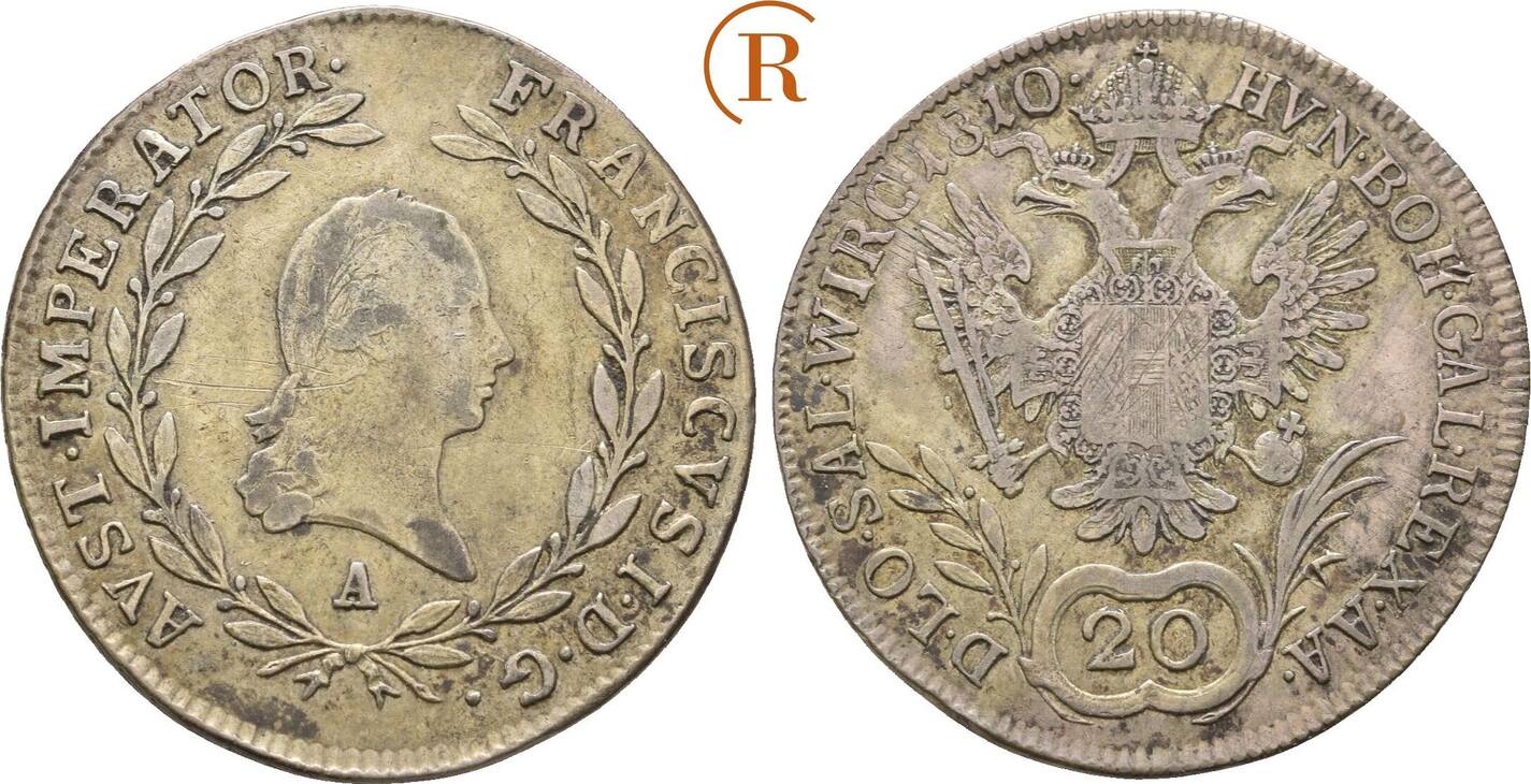 Habsburg: 20 Kreuzer Wien 1810 A Franz II, 1792-1835: ss | MA-Shops