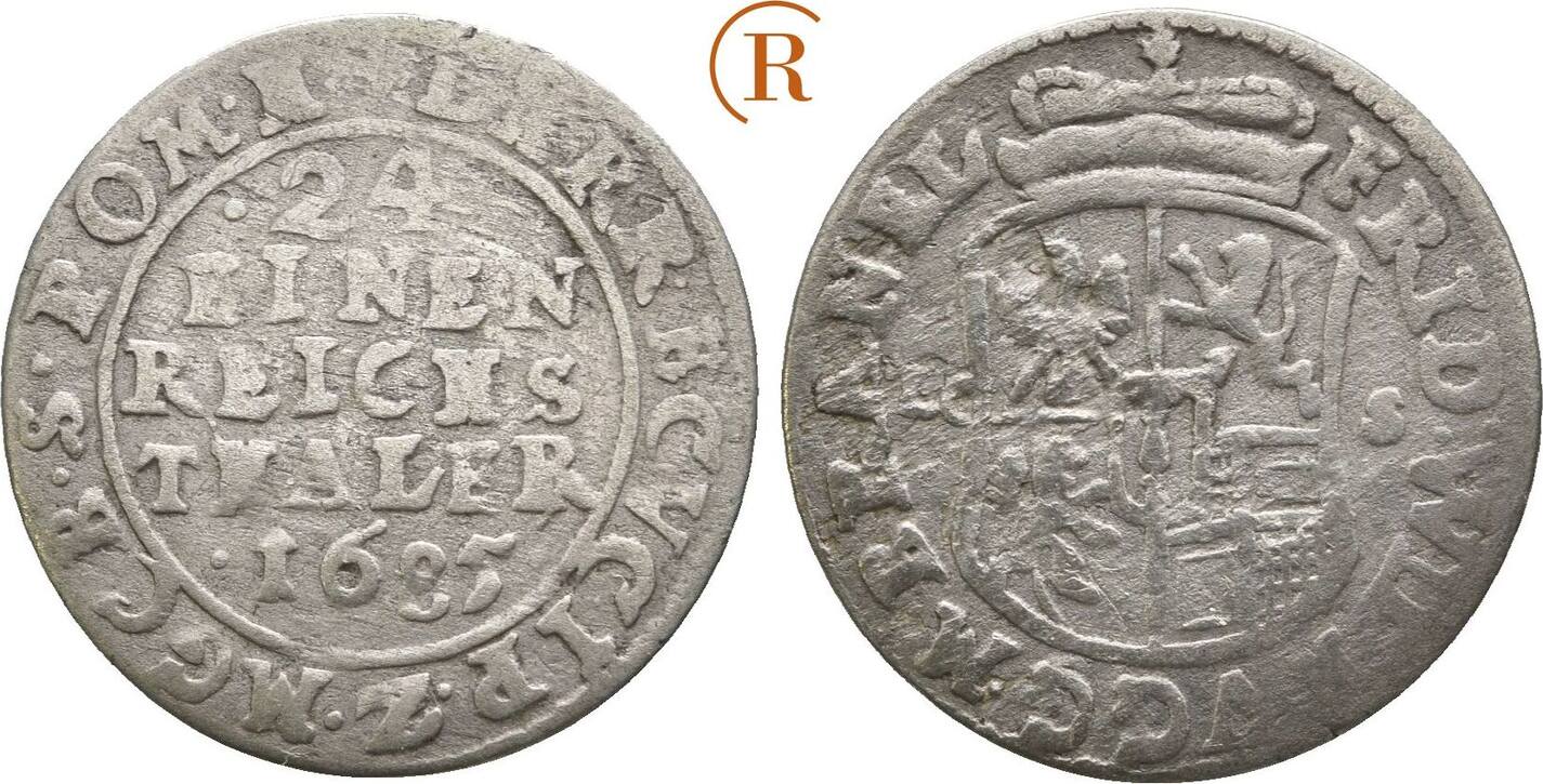 Preussen: 1/24 Taler Berlin 1685 LCS Friedrich Wilhelm, 1640-1688: ss ...