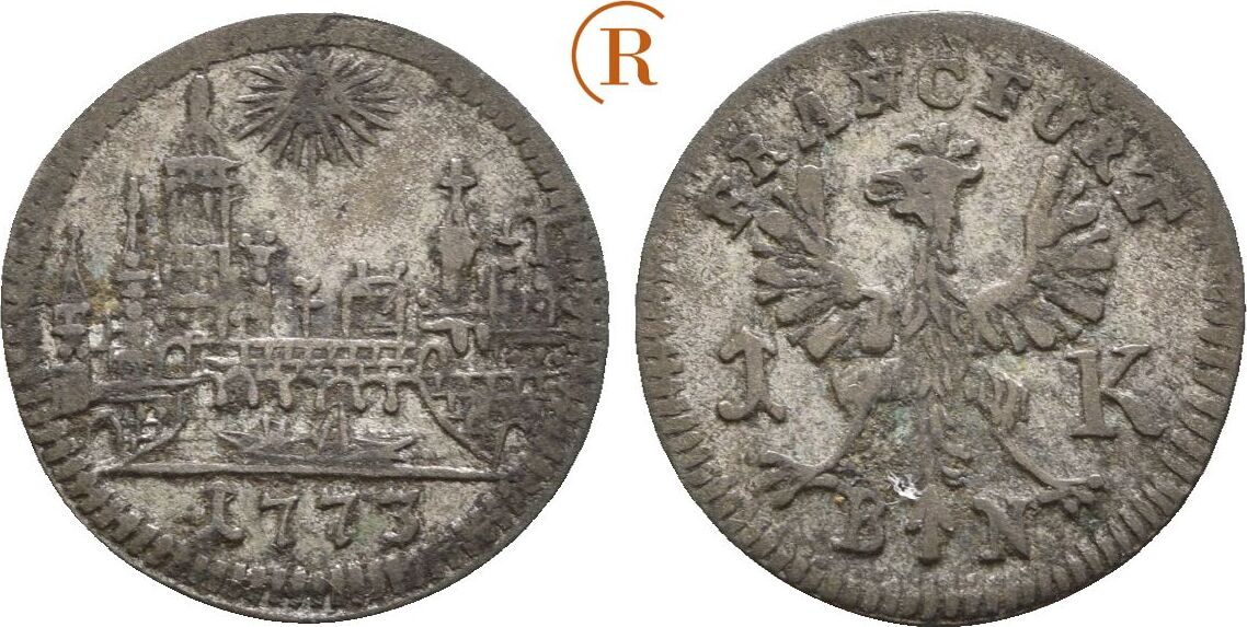 Frankfurt Stadt: 1 Kreuzer Stadtansicht 1773 ss+ | MA-Shops
