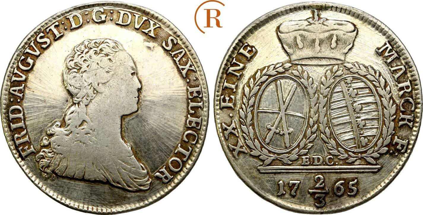Sachsen: 2/3 Taler 1765 EDC Friedrich August III, 1763-1806: ss kleine ...