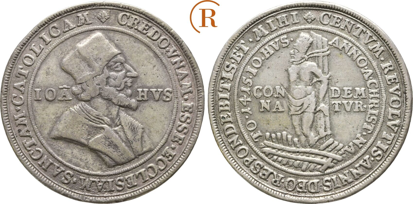 Reformation: Silbergußmedaille, sog. Hus Taler o.J., ( 17./18. Jhrh ...