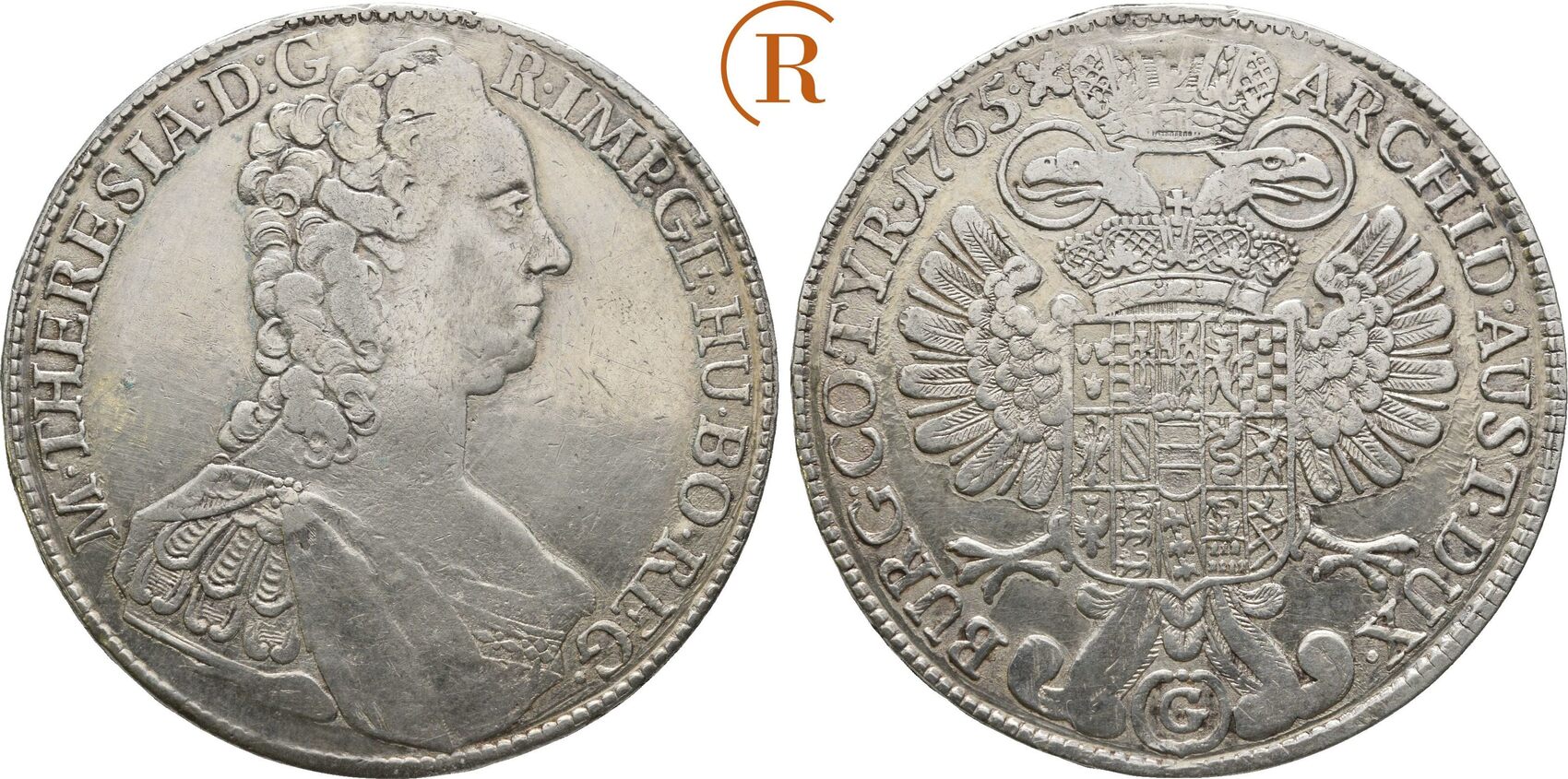 Habsburg: Taler Günzburg 1765 G Maria Theresia, 1740-1780: ss Felder ...