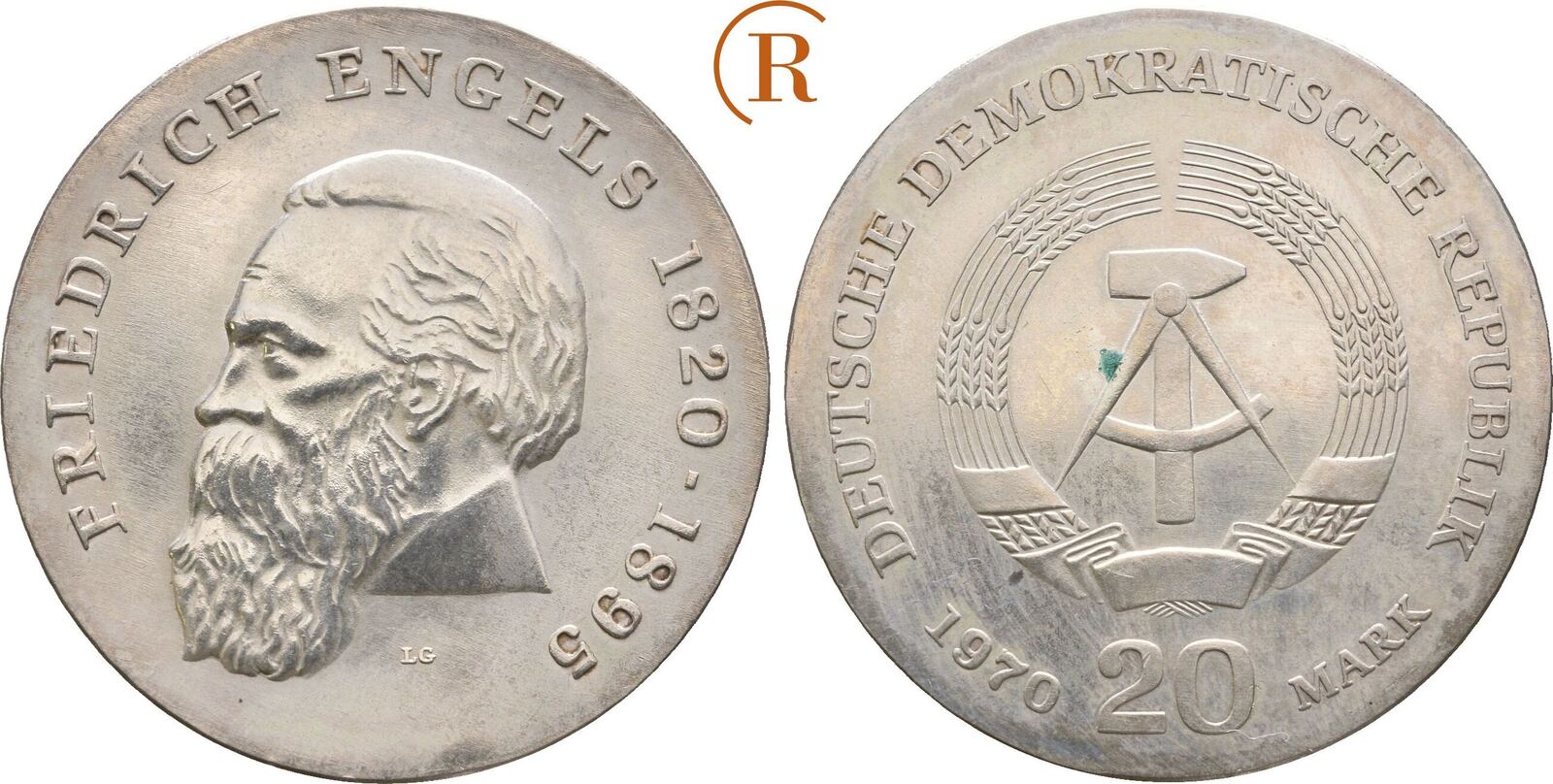 DDR: 20 Mark Friedrich Engels 1970 fast Stempelglanz | MA-Shops