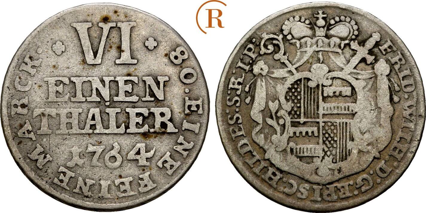 Hildesheim Bistum: 1/6 Taler 1764 Friedrich Wilhelm von Westfalen, 1763 ...