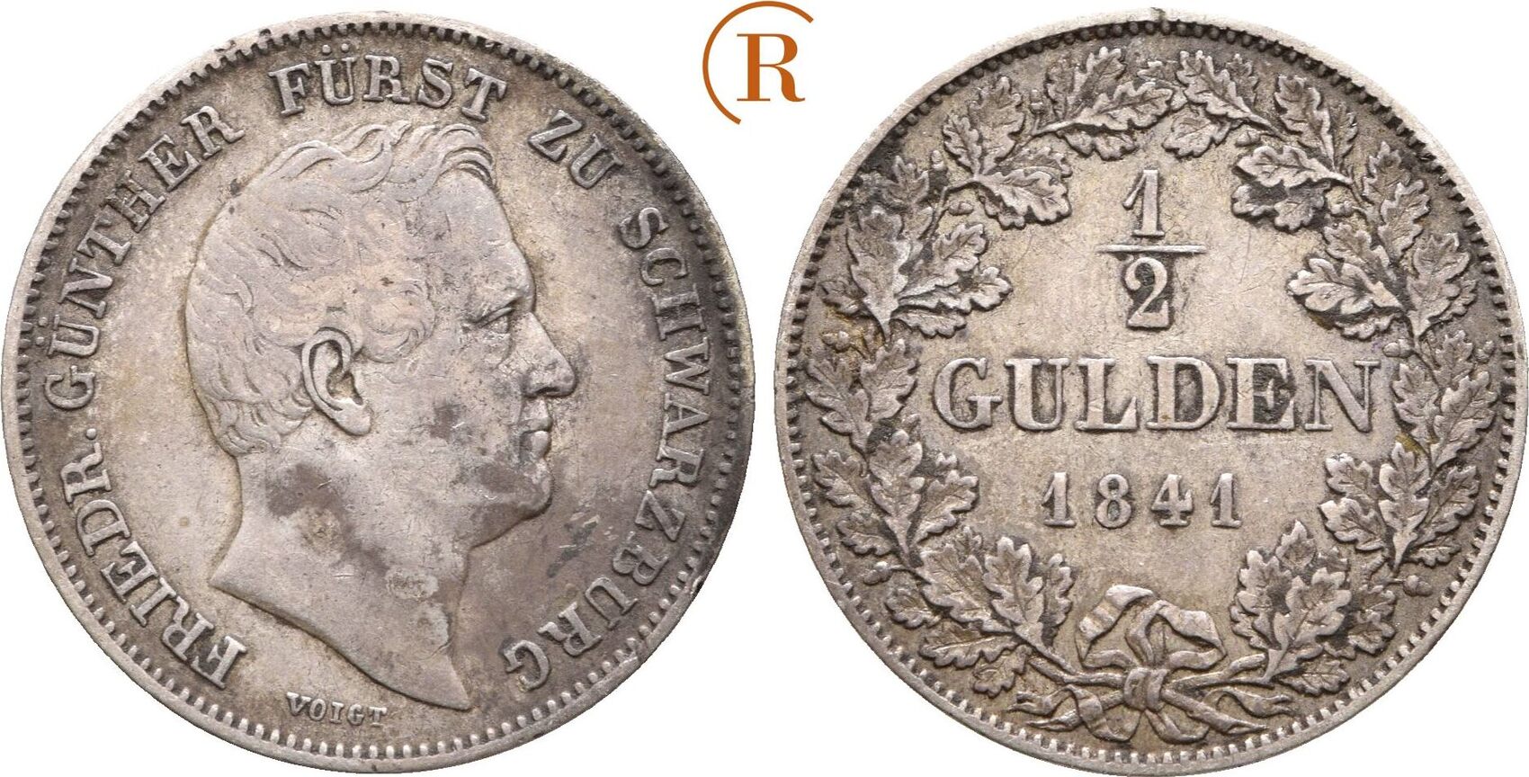 Schwarzburg Rudolstadt: 1/2 Gulden 1841 Friedrich Günther, 1807-1867 ...
