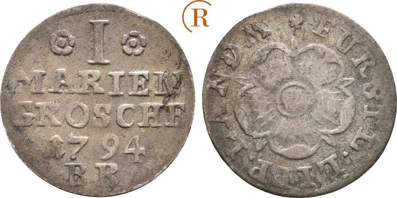 Lippe Detmold: 1 Mariengroschen 1794 BR Friedrich Wilhelm Leopold, 1784-1802: ss | MA-Shops