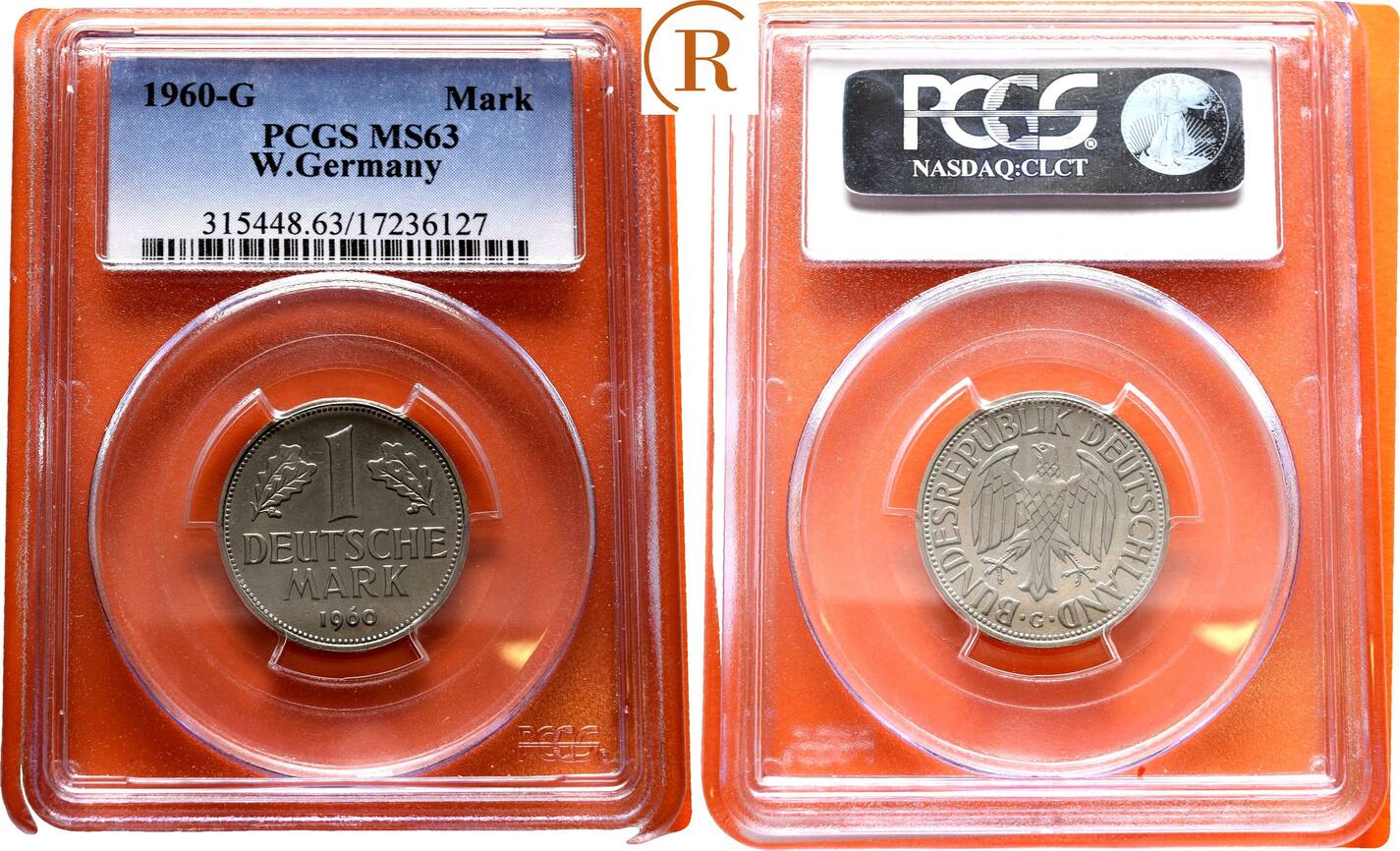 BRD: 1 Deutsche Mark 1962 G PCGS MS63 | MA-Shops