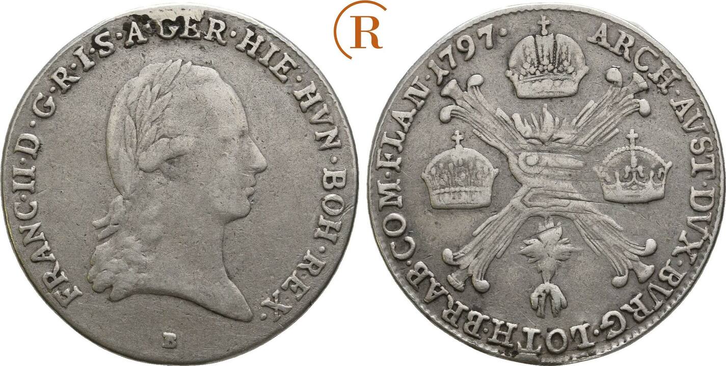 Habsburg: 1/4 Kronentaler Kremnitz 1797 B Franz II, 1792-1835: ss Henkelspur | MA-Shops