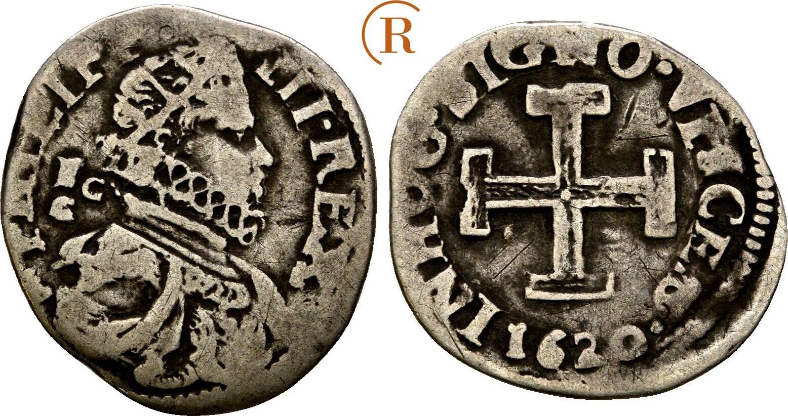 Italien Neapel: Carlino 1620 FCC Philipp III. von Spanien, 1598-1621 ...