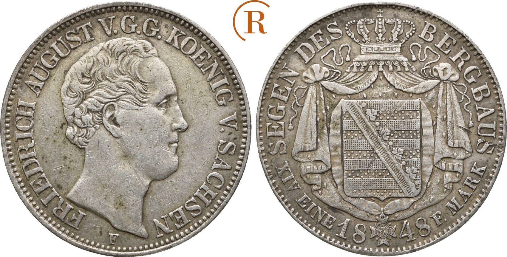 Sachsen: Ausbeutetaler 1848 F Friedrich August II, 1836-1854: ss ...