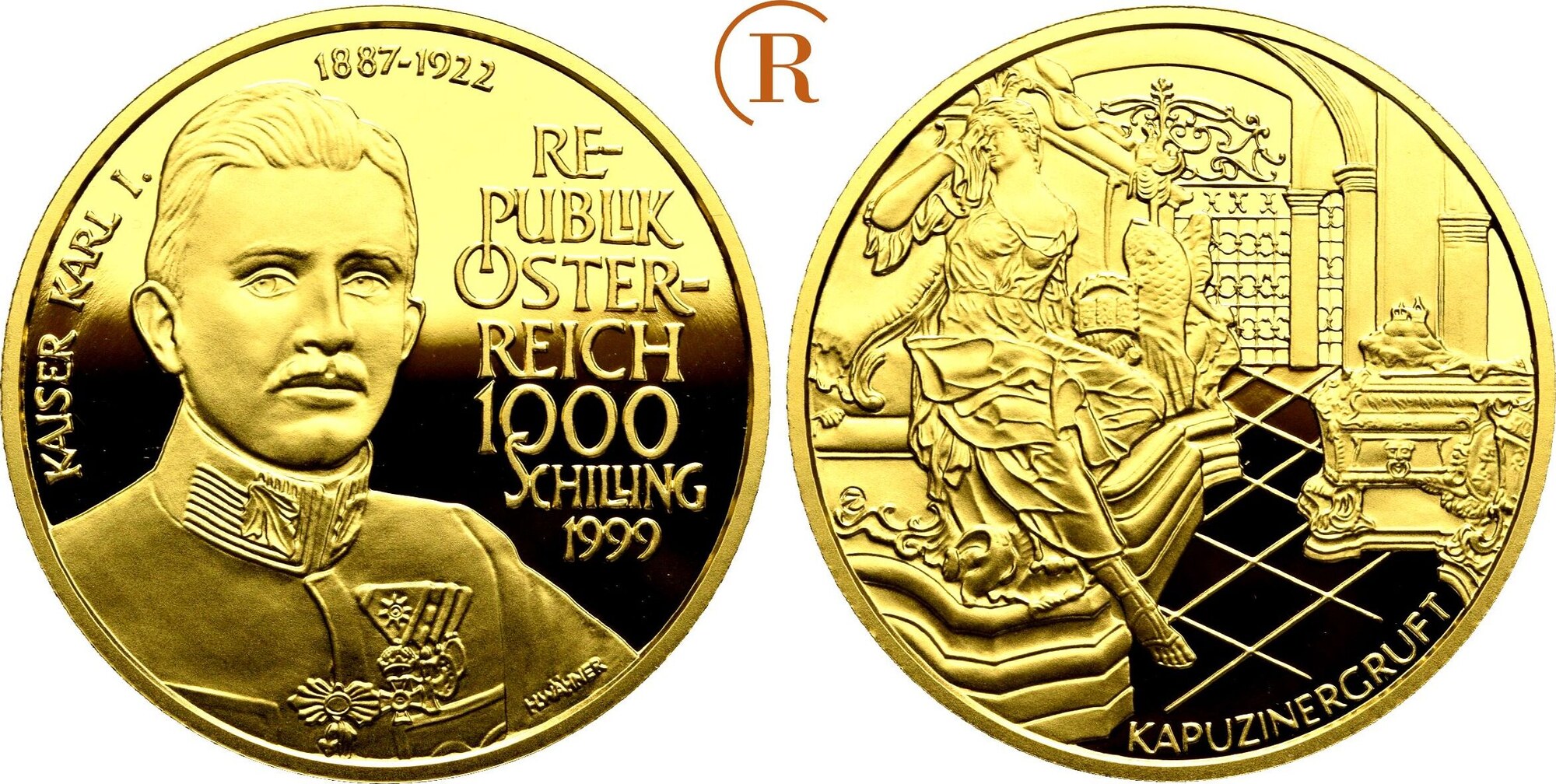 Österreich: 1000 Schilling GOLD Kaiser Karl I. 1999 PP | MA-Shops