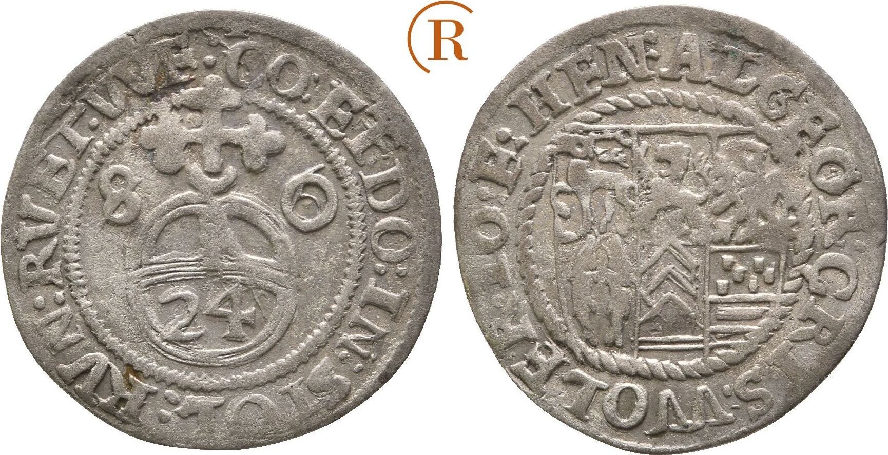 Stolberg: Groschen 1580 aus 1576 Albrecht Georg, Christof I, Wolf Ernst ...