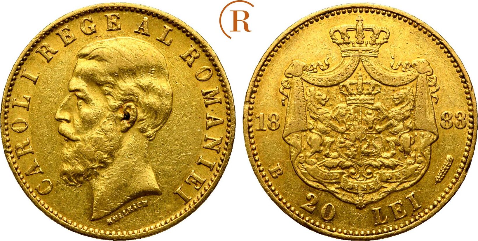 Rumänien: 20 Lei GOLD 1883 Carol I, 1881-1914: ss+ kleiner Randfehler | MA-Shops