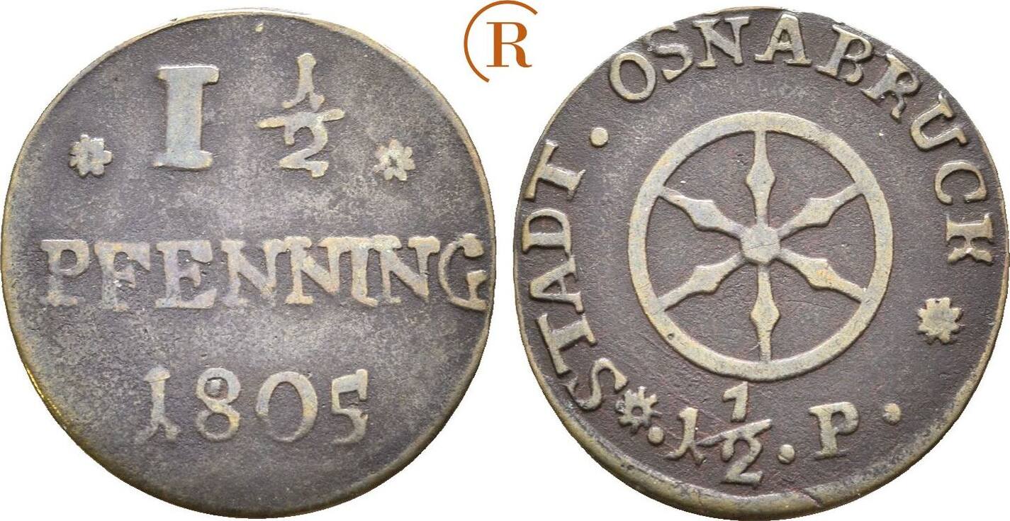 Osnabrück Stadt: 1 1/2 Pfennig 1805 ss | MA-Shops
