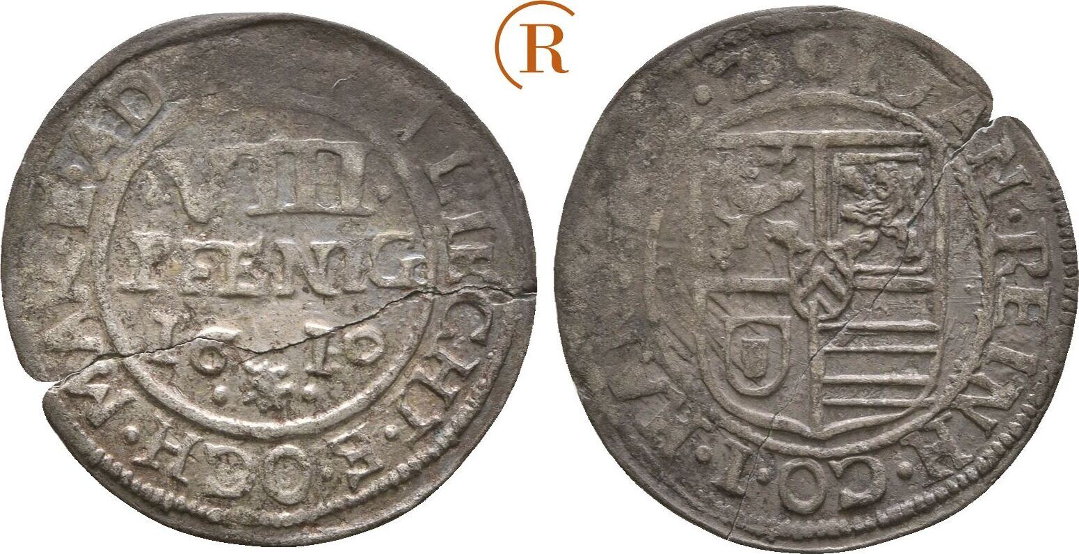 Hanau Lichtenberg: Albus zu 8 Pfennig Wörth u. Babenhausen 1610 Johann ...