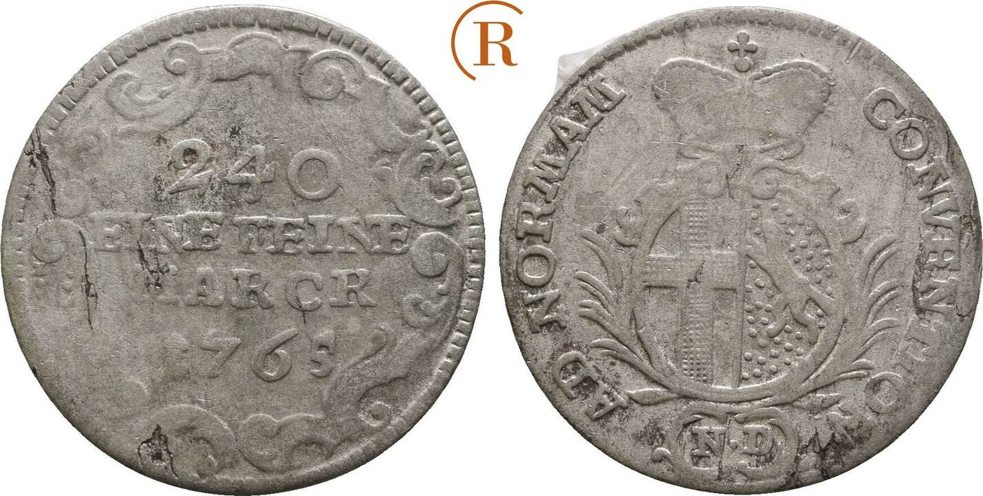 Fulda Bistum: 5 Kreuzer 1765 Heinrich VIII, 1759-1788: ss-s | MA-Shops