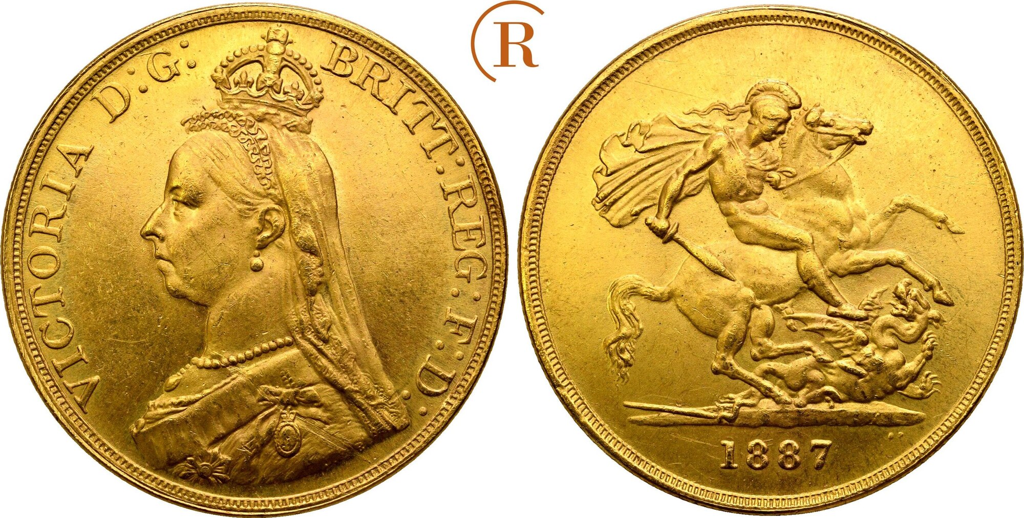 Grossbritannien: 5 Pfund ( Pounds ) London. GOLD 1887 Victoria, 1837 ...