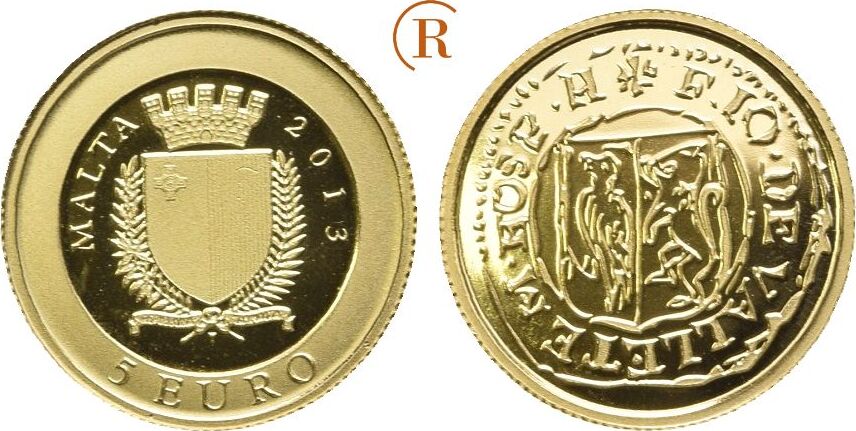 Malta: 5 Euro Piccolo 0,5 Gramm GOLD 2013 PP | MA-Shops