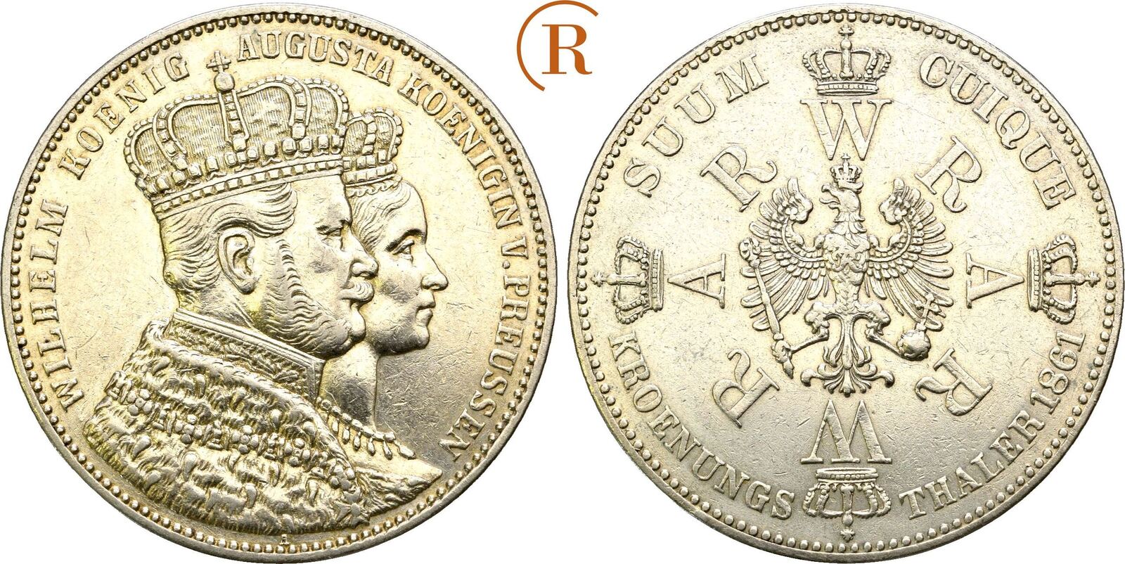 Preussen: Taler, Krönungstaler 1861 Wilhelm I, 1861-1888: ss+ | MA-Shops