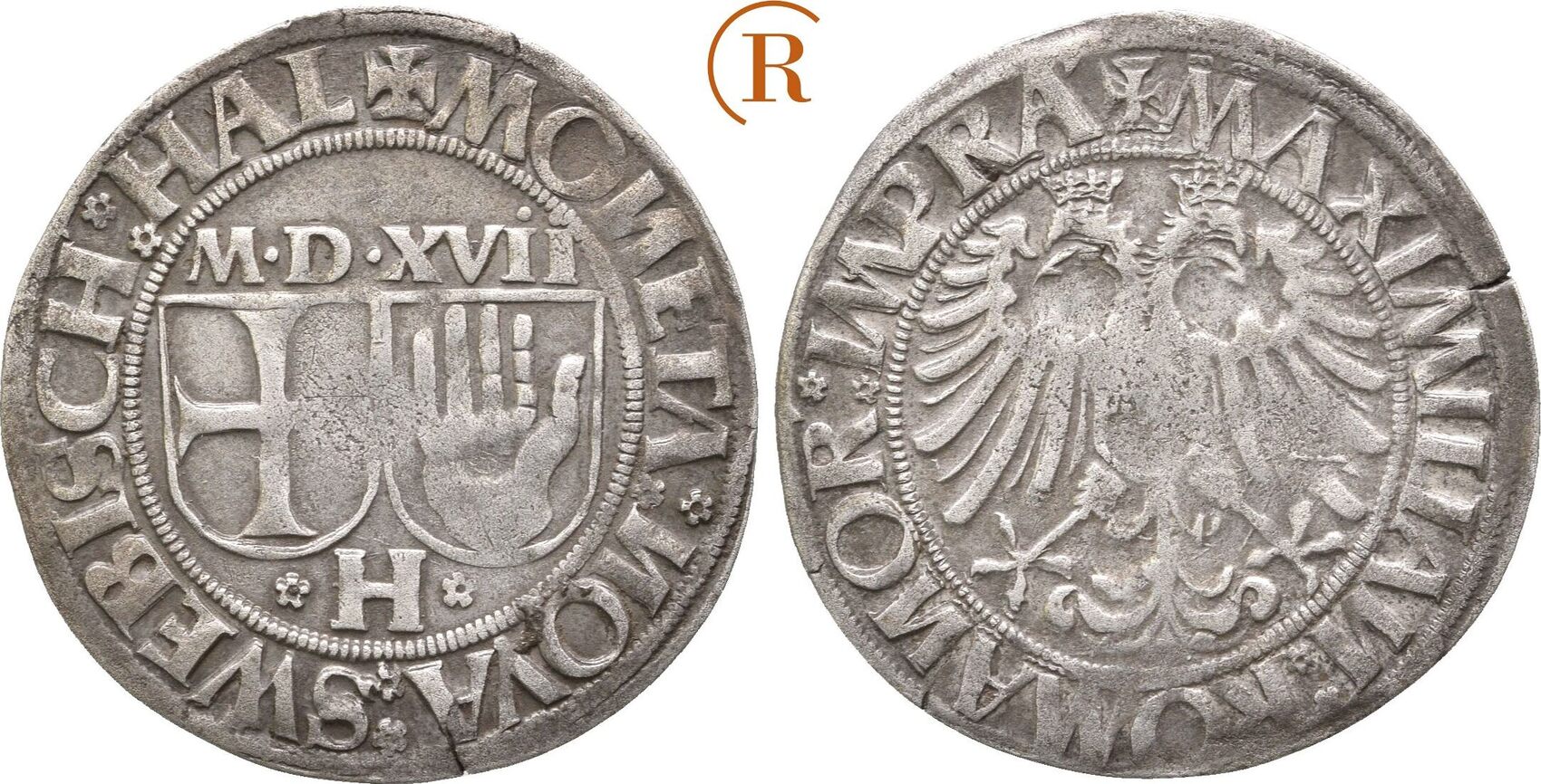 Schwäbisch Hall: Batzen mit Titel Maximilian MDXVII = 1517 ss | MA-Shops