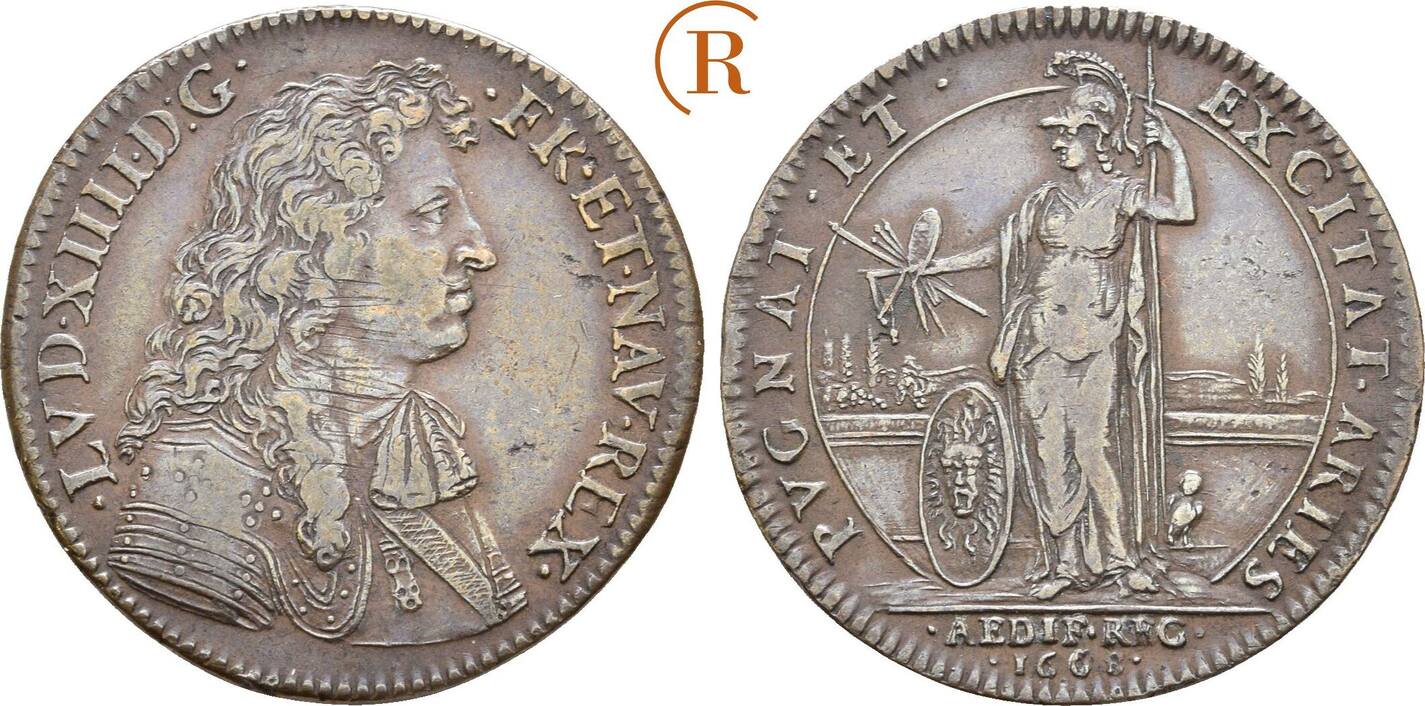 Frankreich: Rechenpfennig 1668 Ludwig XIV, 1643-1715: ss | MA-Shops