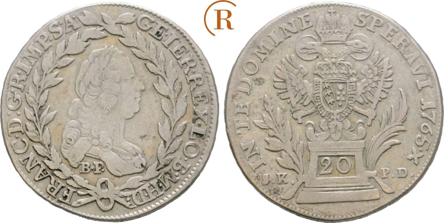 Habsburg: 20 Kreuzer Kremnitz 1765 BP-SK-PD Franz I, 1745-1765: ss | MA-Shops