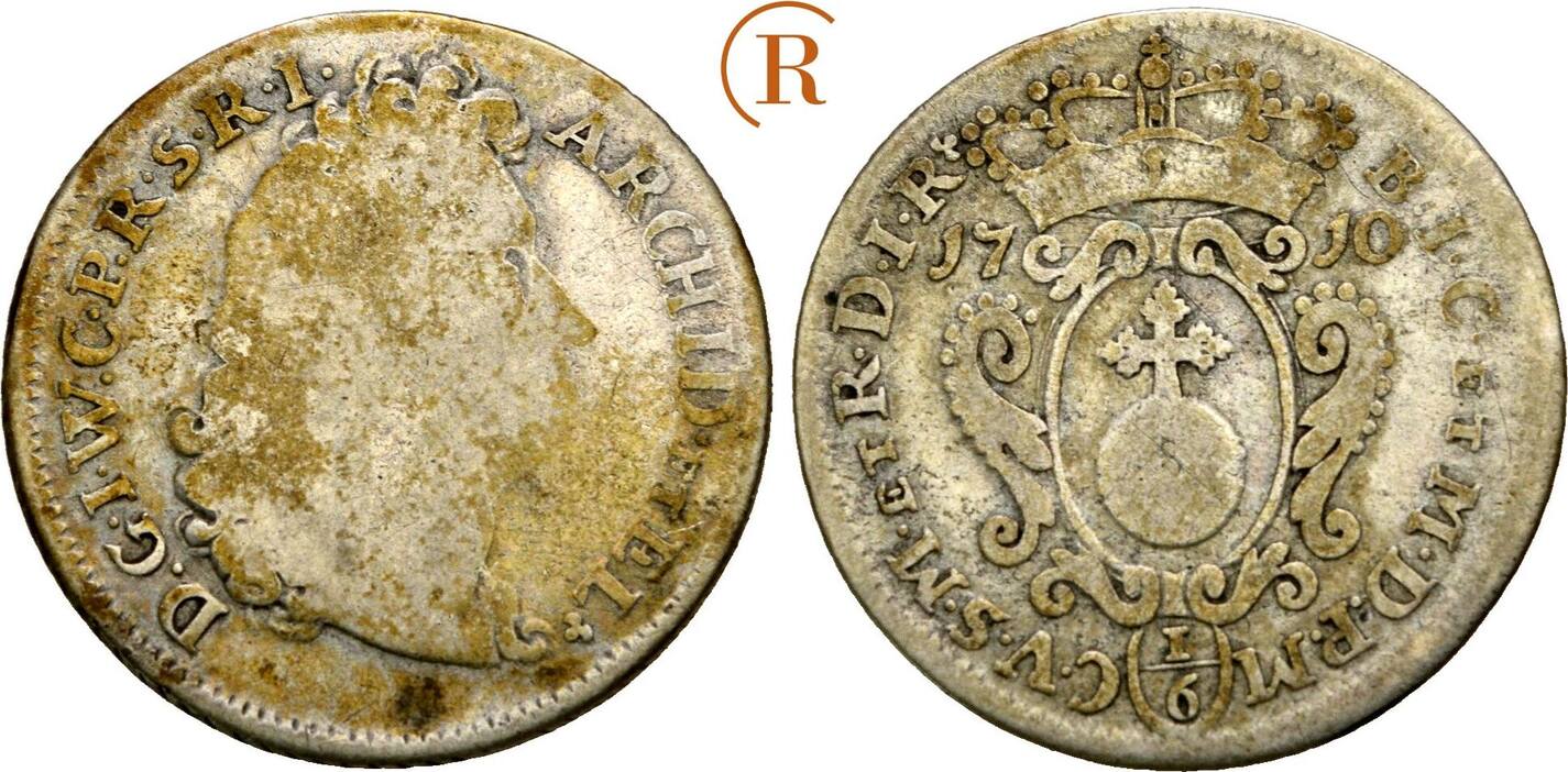 Jülich Berg: 1/6 Taler 1710 Wilhelm II, 1679-1716: s | MA-Shops