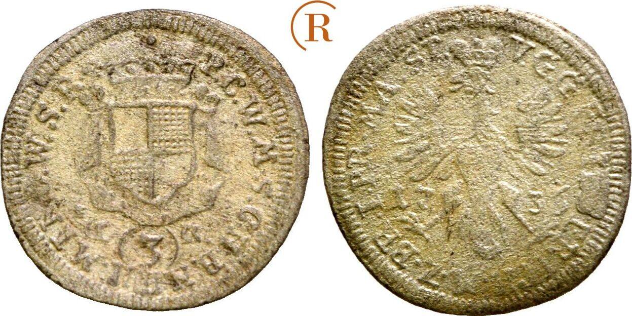 Brandenburg Bayreuth: 3 Kreuzer 1736 Friedrich, 1735-1746: ss/s | MA-Shops