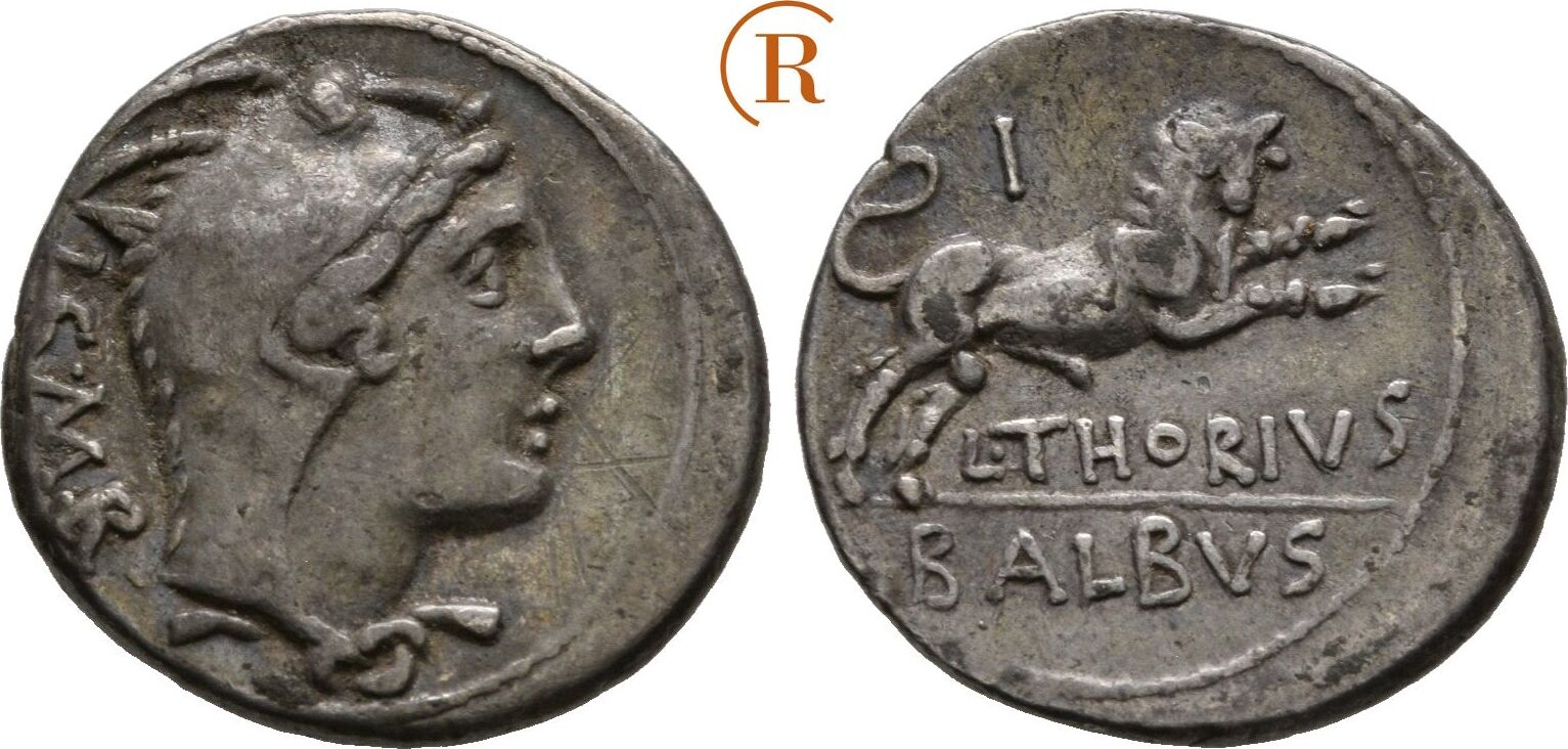 Römische Republik: Denar L. Thorius Balbus, 105 v. Chr. ss kl. Kratzer ...