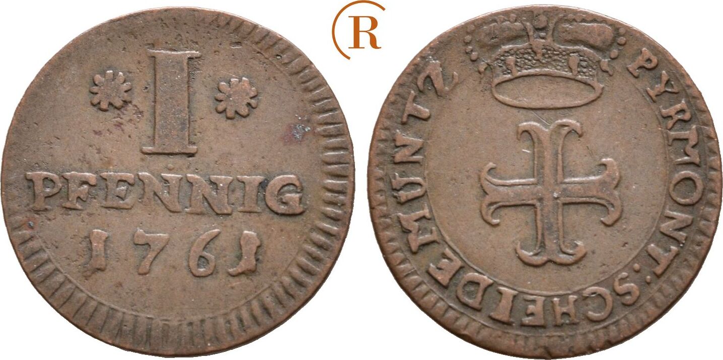 Waldeck: 1 Pfennig 1761 Karl August Friedrich, 1728-1763: ss | MA-Shops