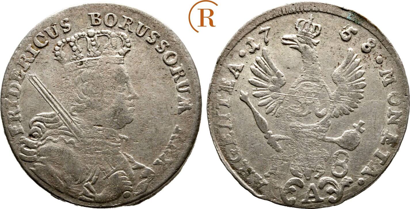 Preussen: 18 Gröscher Berlin 1758 A Friedrich II. der Große, 1740-1786 ...