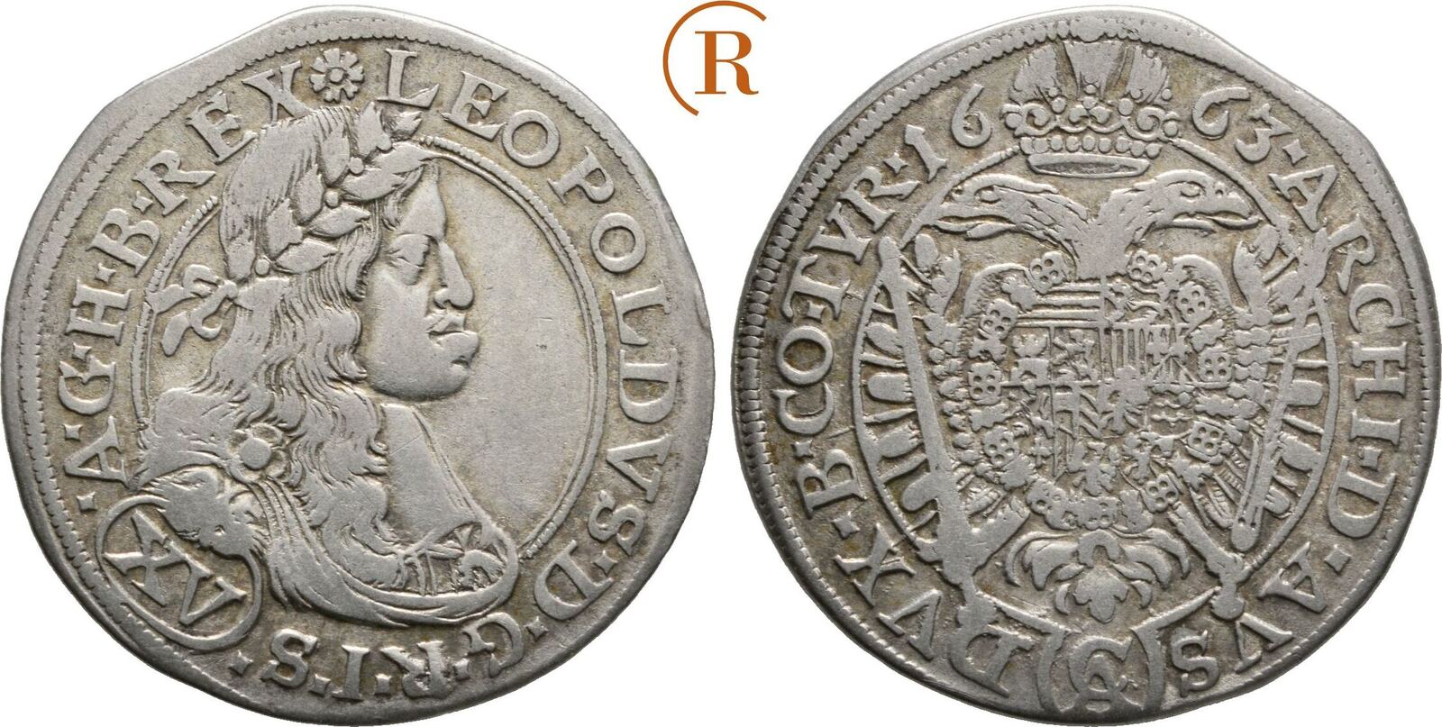 Habsburg: 15 Kreuzer Wien 1663 CA Leopold I, 1657-1705: ss | MA-Shops