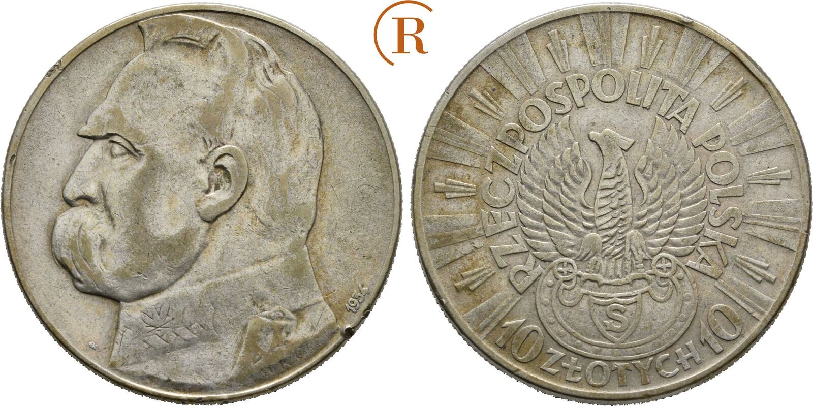 Polen: 10 Zloty 1934 ss Randfehler | MA-Shops