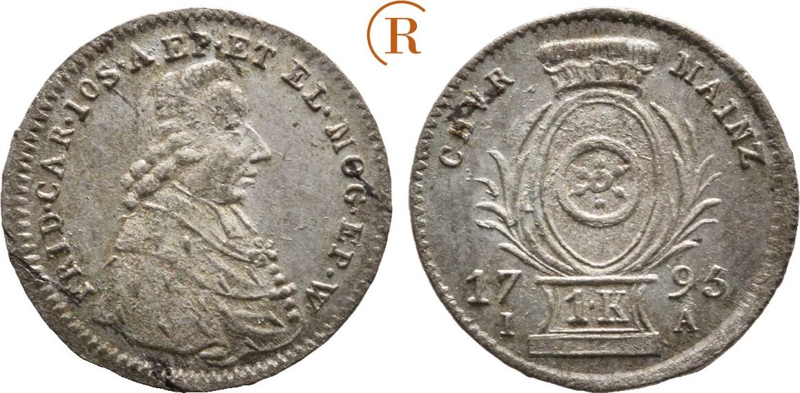 Mainz Bistum: 1 Kreuzer 1795 IA Friedrich Karl Joseph, 1774-1802 ...