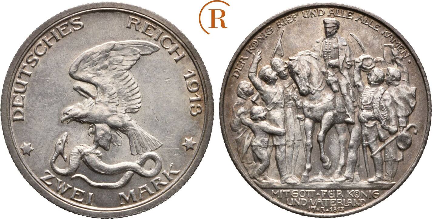 Kaiserreich: Preussen: 2 Mark 1913 Wilhelm II, 1888-1918: vz | MA-Shops