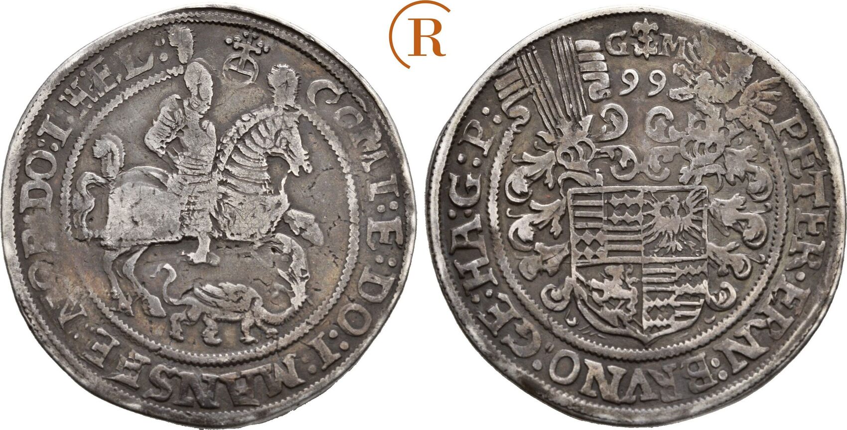 Mansfeld Friedeburg: 1/2 Taler Eisleben 1599 GM Peter Ernst I., Bruno ...