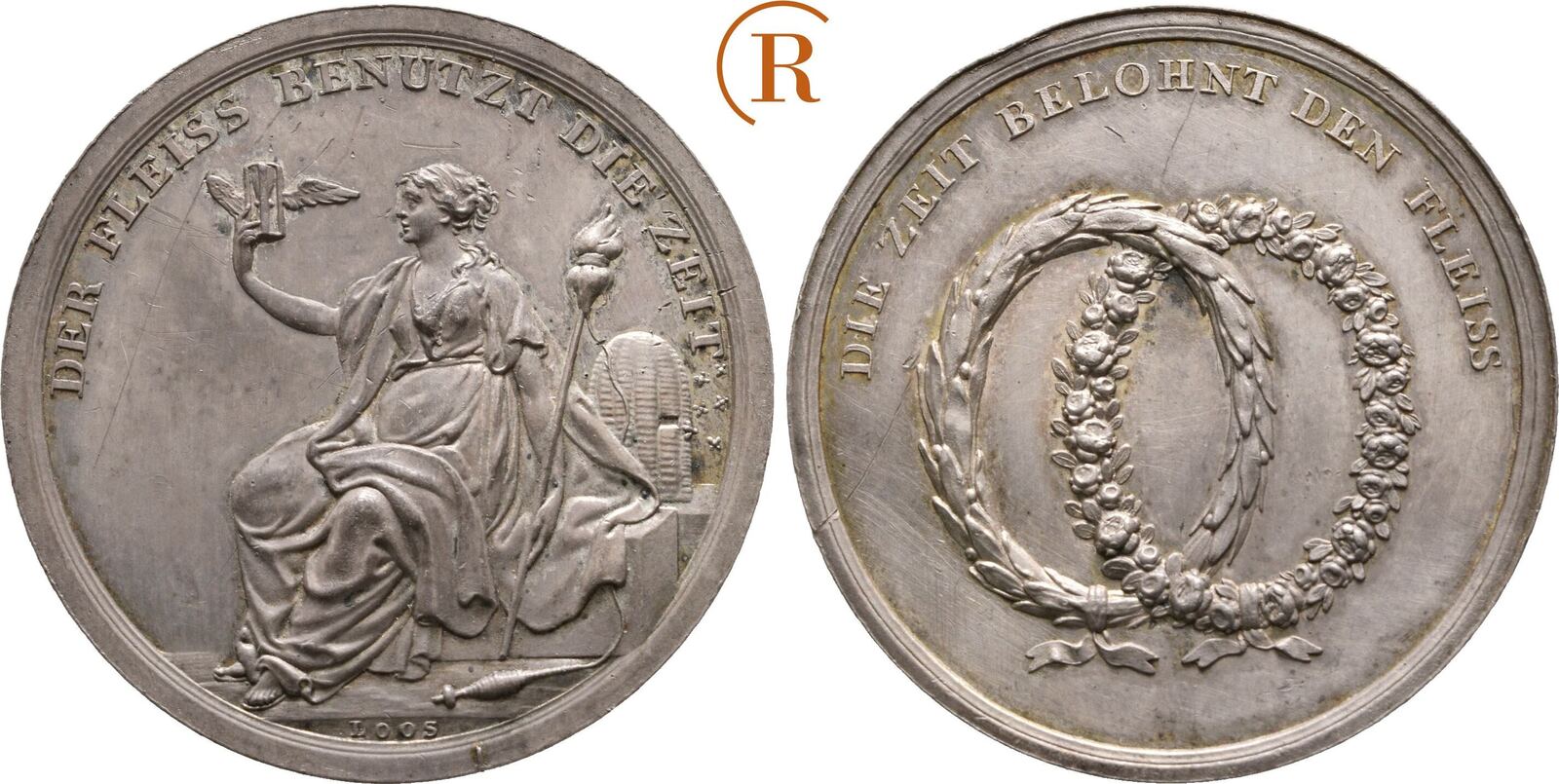 Gelegenheitsmedaille: Silbermedaille von loos auf den Fleiß o.J. ( 18 ...