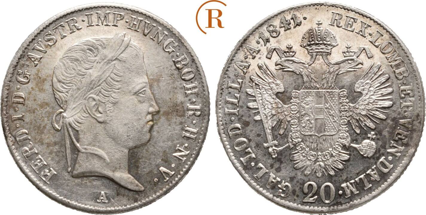 Habsburg: 20 Kreuzer Wien 1841 A Ferdinand I, 1835-1848: Stempelglanz | MA-Shops