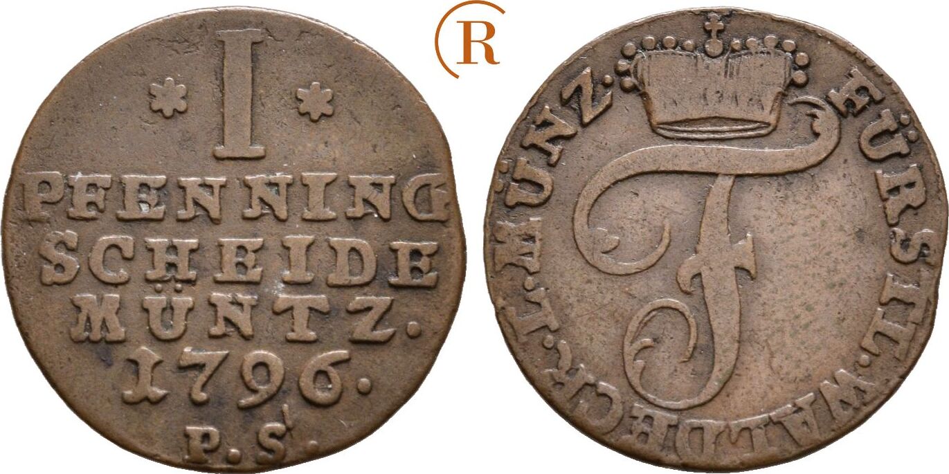 Waldeck: 1 Pfennig 1796 PS Friedrich, 1763-1812: ss | MA-Shops